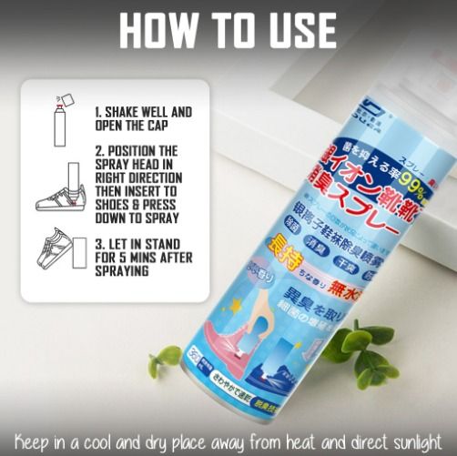 Shoe Deodorant Freshener Spray 360ml - Japan Ag Foot Smell Deodorizer ...