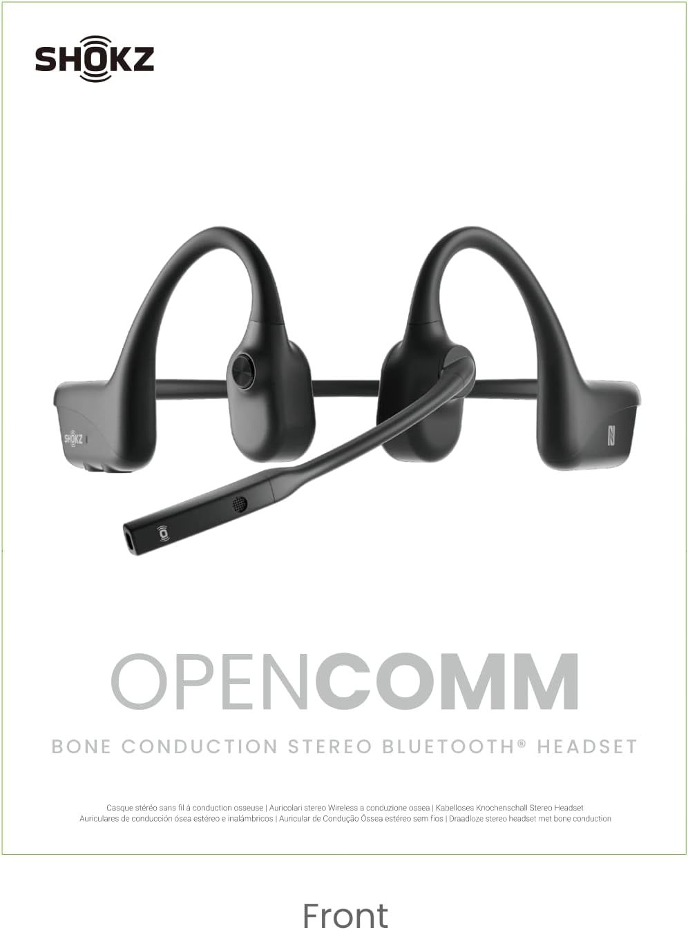 Shokz OpenComm Wireless Bone Conduction Headsets, Bluetooth Wireless Headset with Noise ...