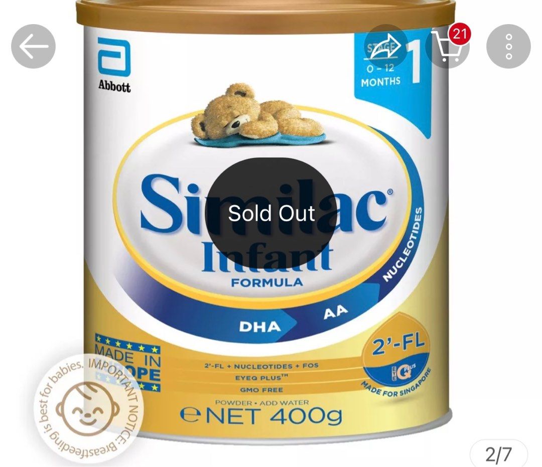 Similac Stage 1 (0-12 months) 400grm 2FL, Babies & Kids, Nursing ...