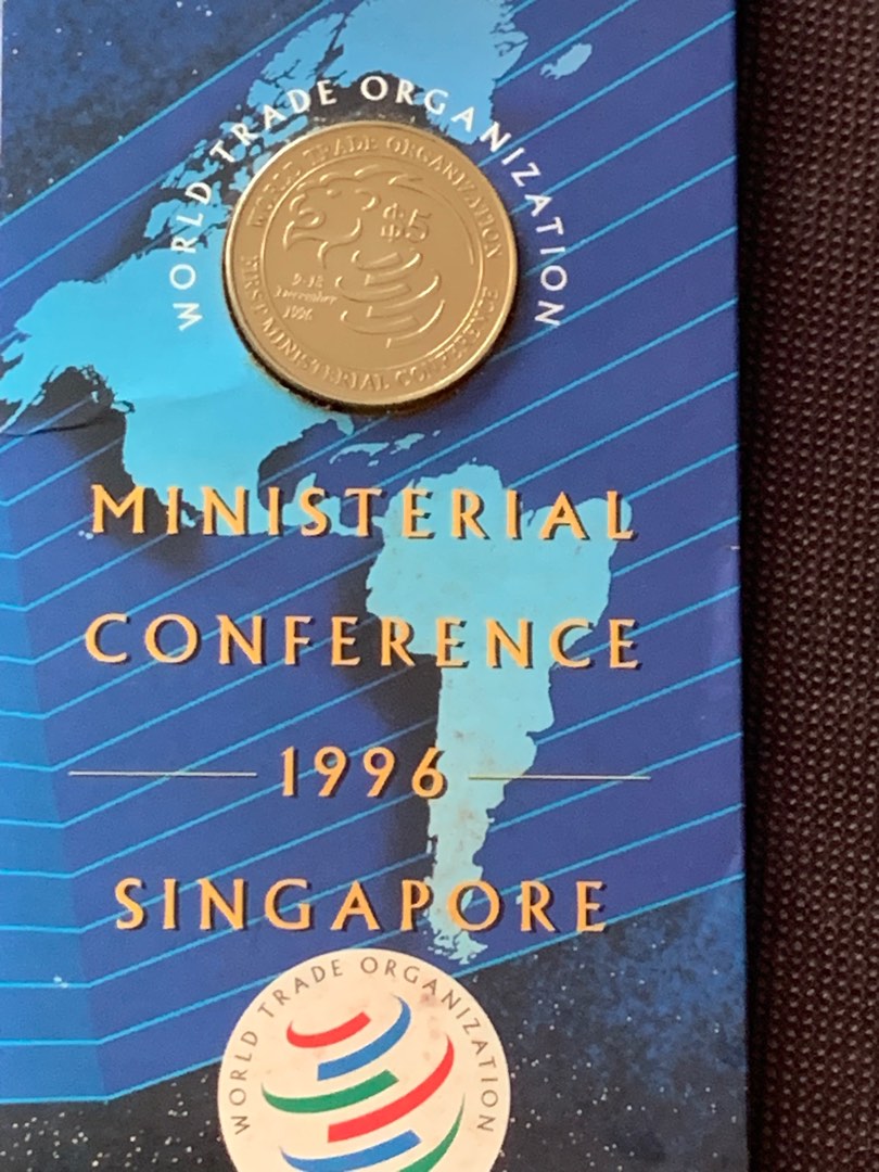 Singapore 1996 WTO $5 Coin, Hobbies & Toys, Memorabilia & Collectibles, Currency on Carousell