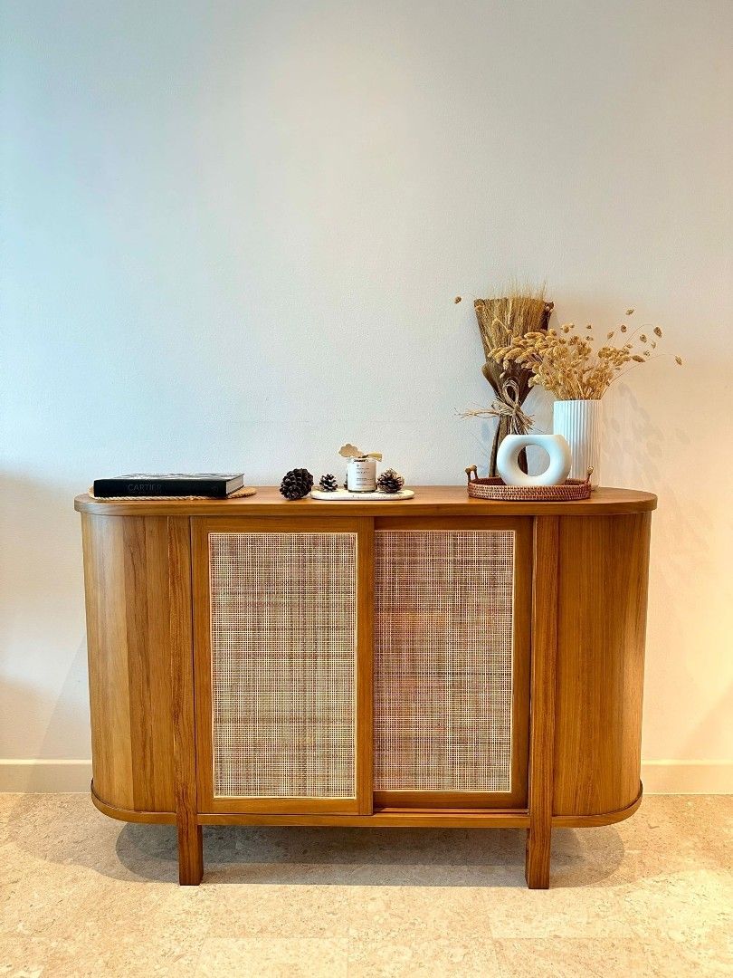 Solid wood / rattan sideboard, Furniture & Home Living, Furniture ...