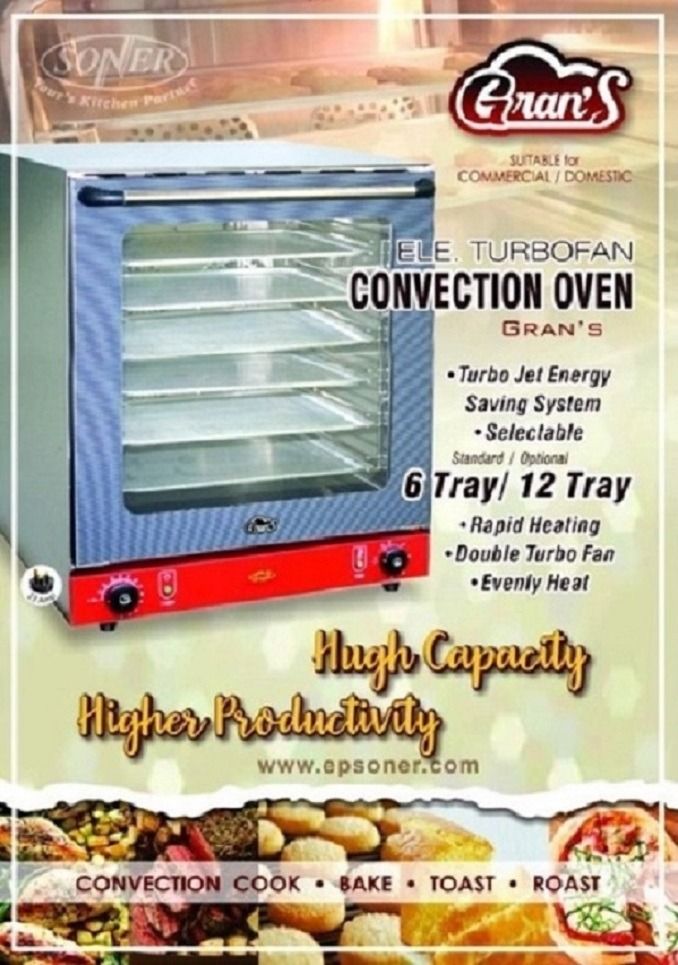 SONER Convection Oven Gran's (3000w) 6 Trays Single Phase Kuih Raya ...