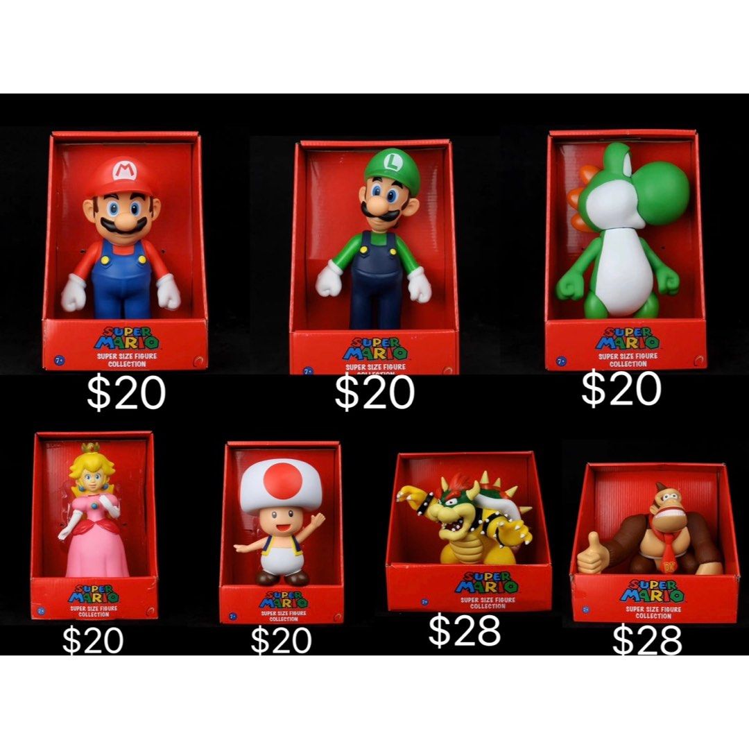 23cm Super Mario Super Sized Figurine Collection (Mario, Luigi, Yoshi ...
