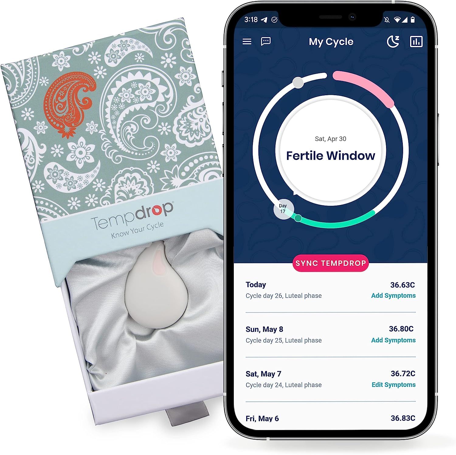 Tempdrop, Fertility Tracker, Smart Thermometer, Basal Body Temperature ...