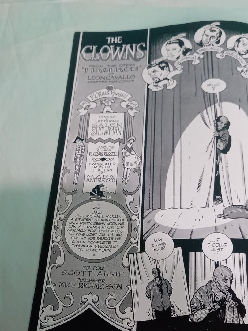 The Clowns (I Pagliacci) April 1998 Dark Horse Comics on Carousell