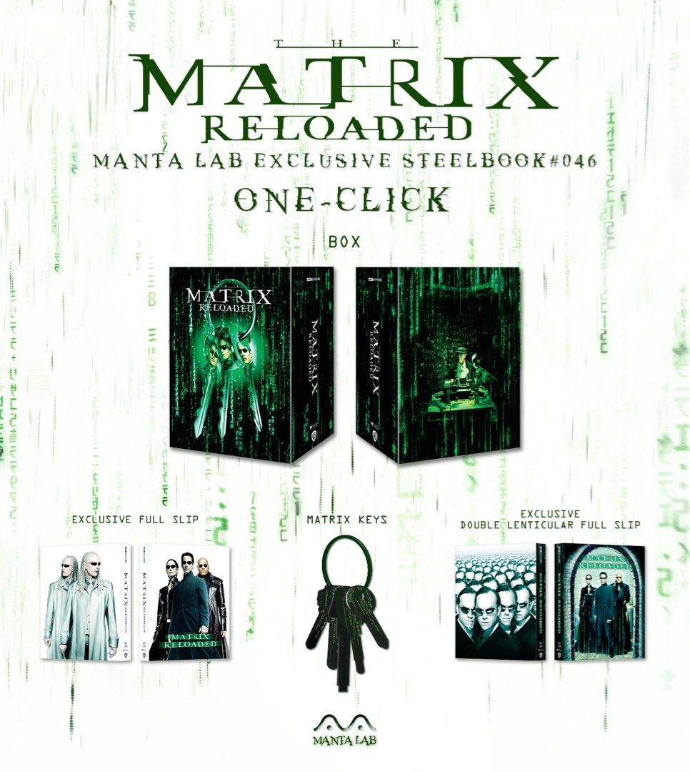 The Matrix reloaded 4k uhd + 2d Blu-ray steelbook manta exclusive ...