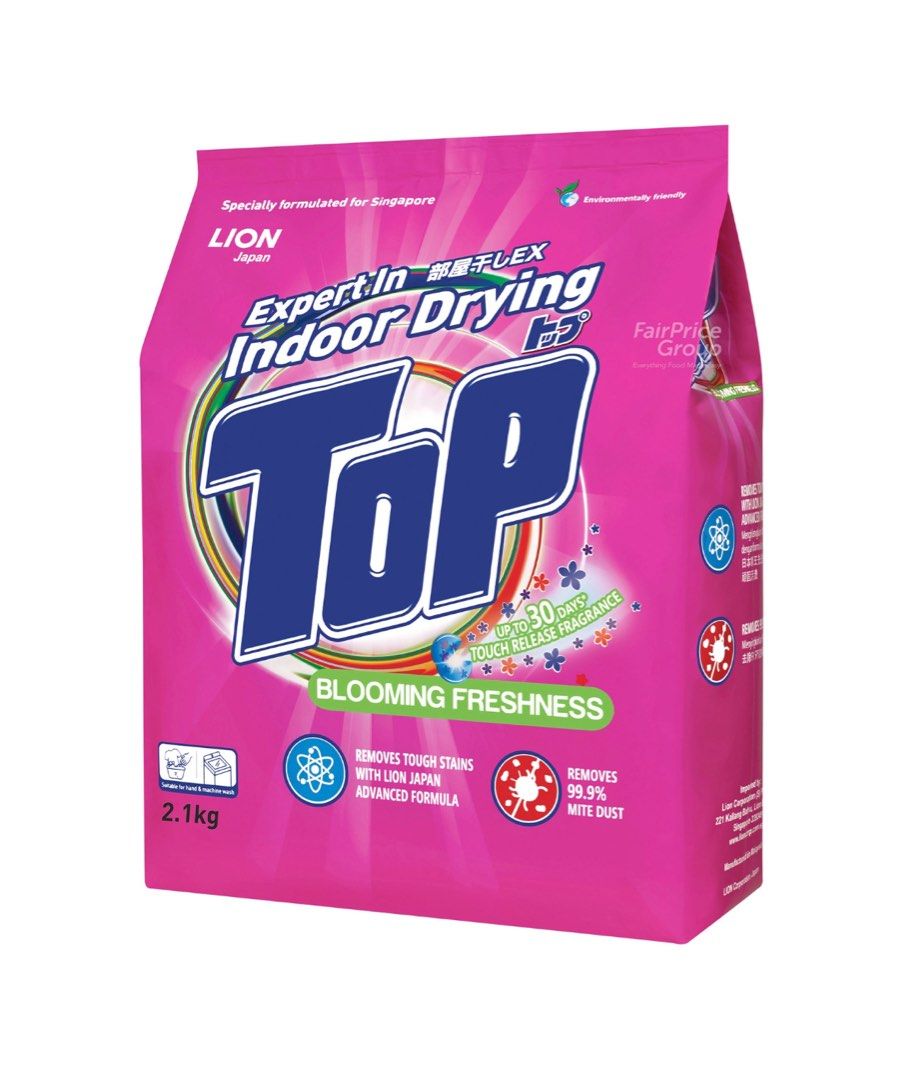 Top Detergent Powder 2.1kg Pink Blooming Freshness Washing machine soap ...