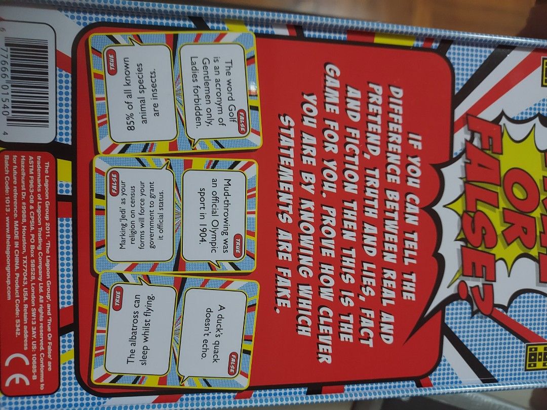 True Or False board game, 興趣及遊戲, 玩具 & 遊戲類 - Carousell