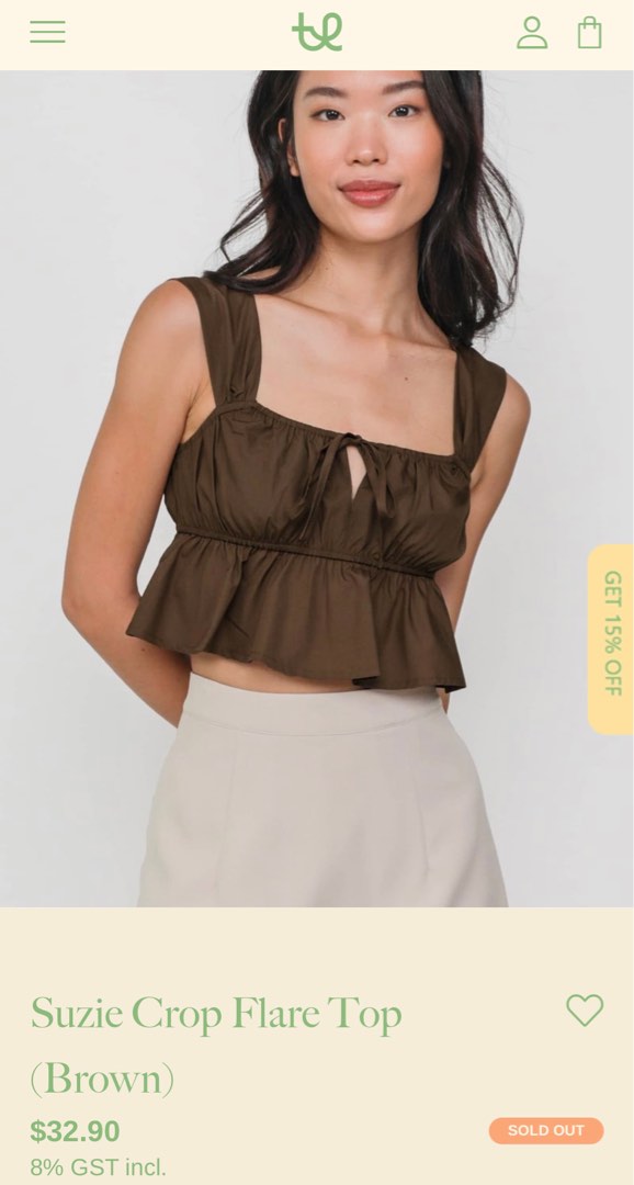 TTR The Tinsel Rack Suzie Crop Flare Top, Women's Fashion, Tops ...