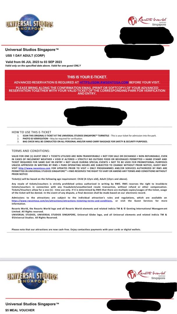 USS adult entry ticket + $5 food voucher, Tickets & Vouchers, Local ...