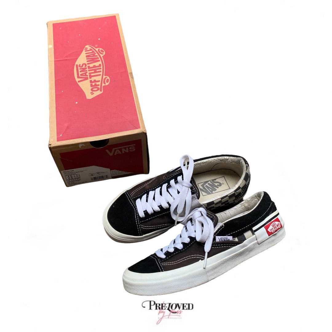 Vans cut and paste slip on, Fesyen Wanita, Sepatu di Carousell