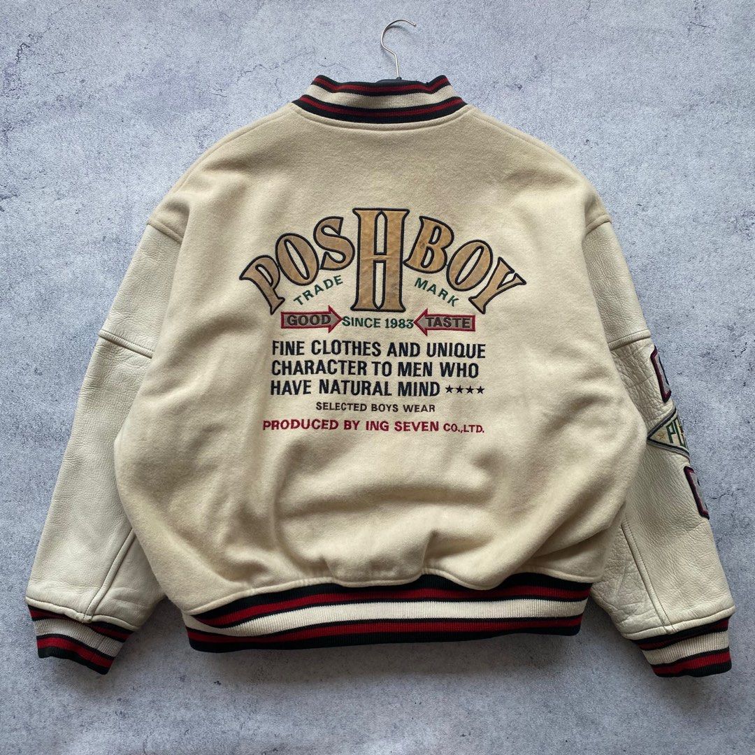 Varsity vintage Poshboy rare, Fesyen Pria, Pakaian , Baju Luaran di Carousell