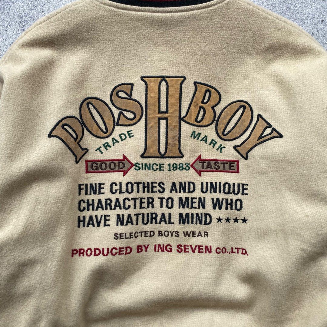 Varsity vintage Poshboy rare, Fesyen Pria, Pakaian , Baju Luaran di Carousell