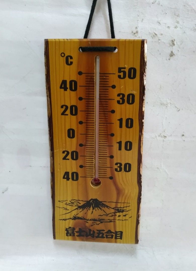 Vintage Collectible MT.FUJI Wall Hang Thermometer Wooden Art Style ...