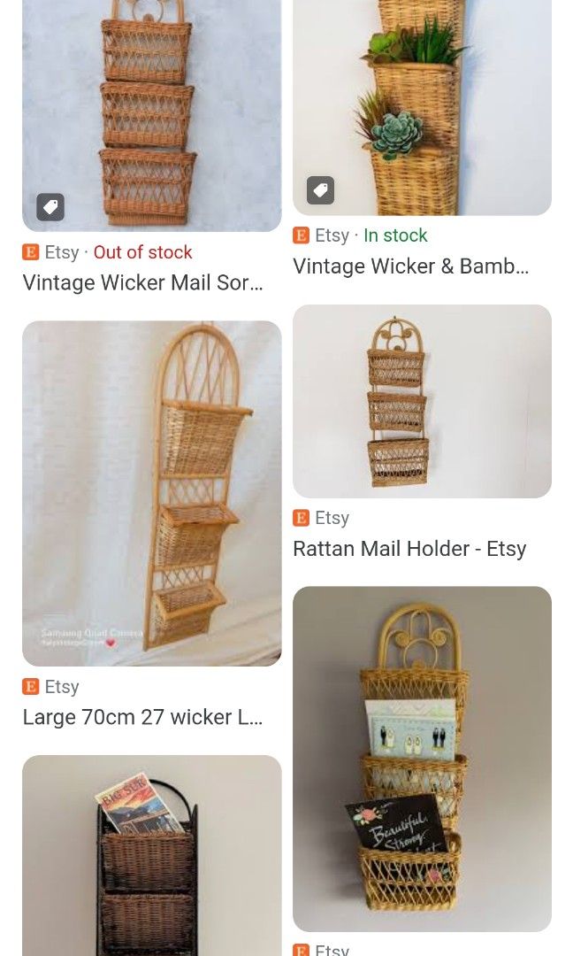 Vintage rattan letter rack holder organizer, Hobbies & Toys ...
