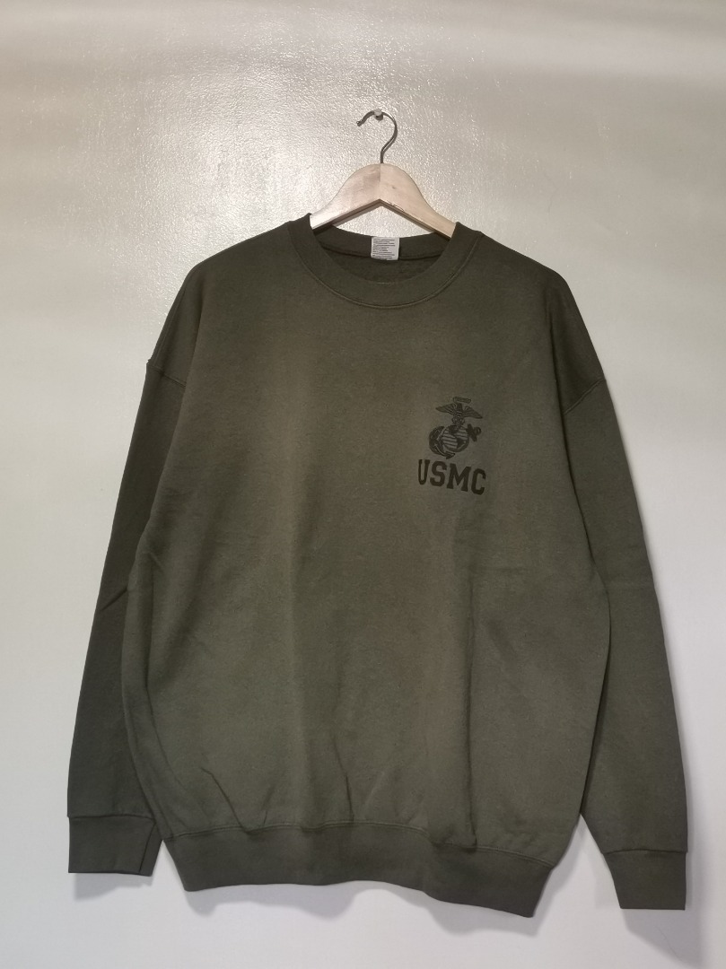 Vintage US Marine Corps USMC olive green sweater, Men's Fashion, Coats ...