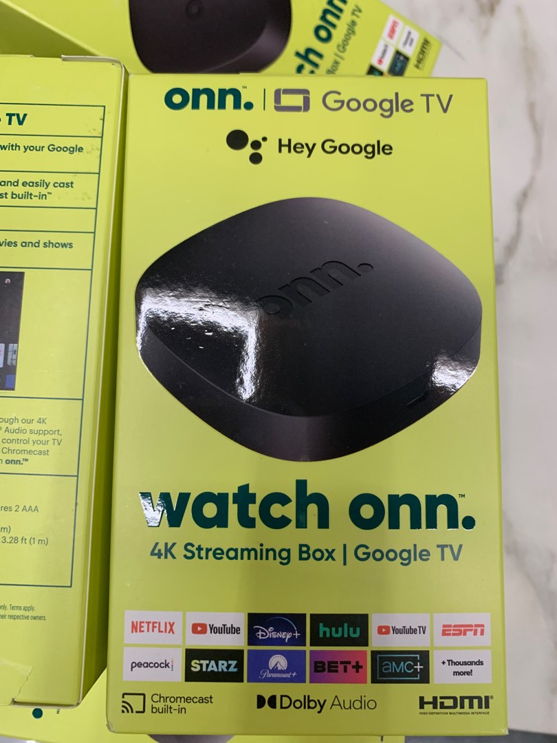 Walmart ONN Google TV 電視盒 hey Google watch on 4K, 家庭電器, 電視 & 其他娛樂, 電視組件 ...