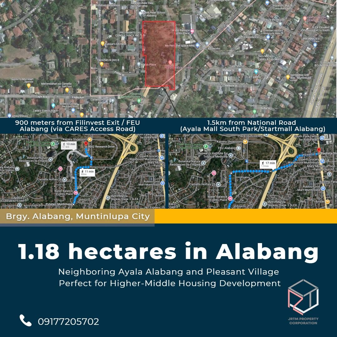 Alabang Muntinlupa City - 11,844sqm Lot for Residential Development ...