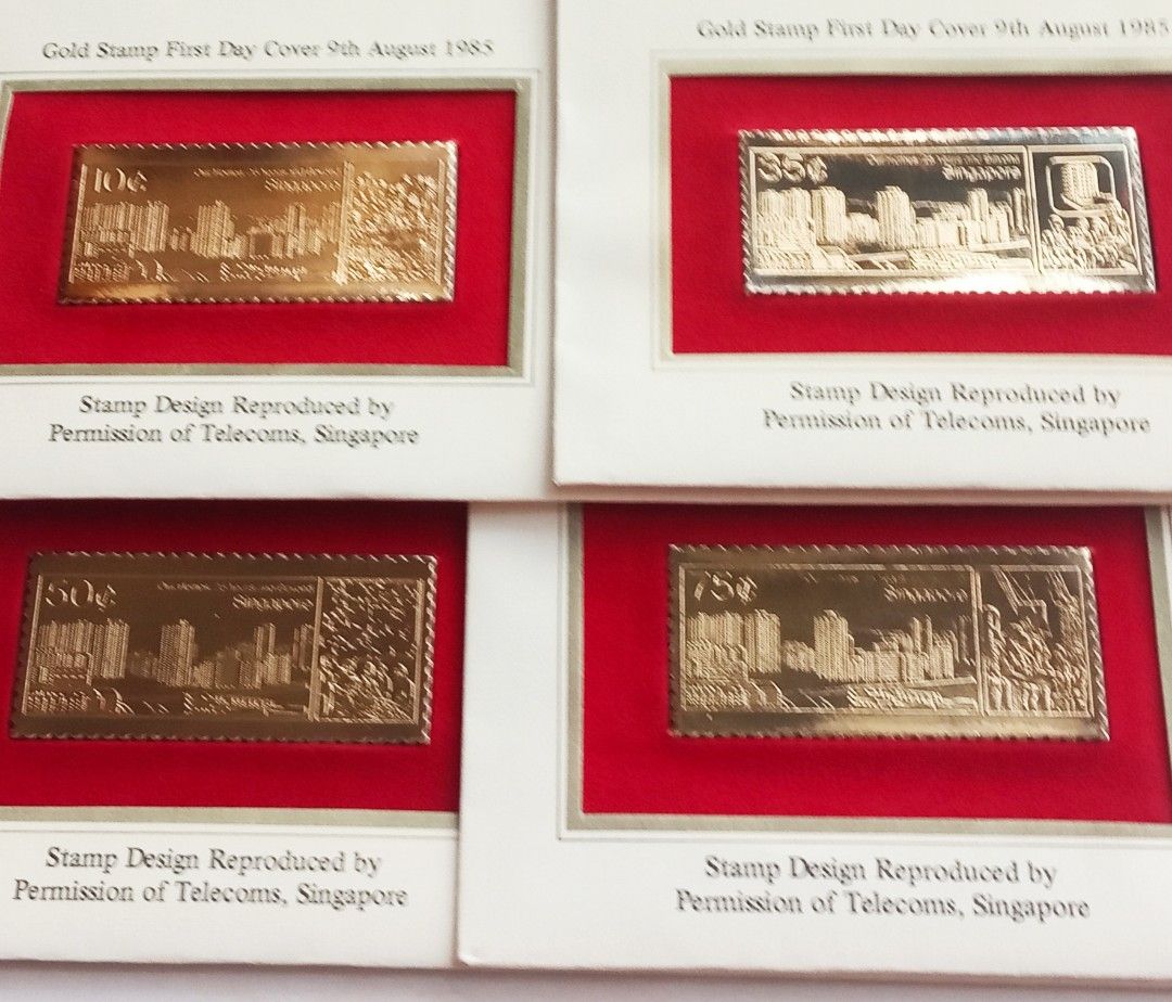 1985 Singapore Public Housing- 25 Years of Achievement 22K Gold Stamp ...
