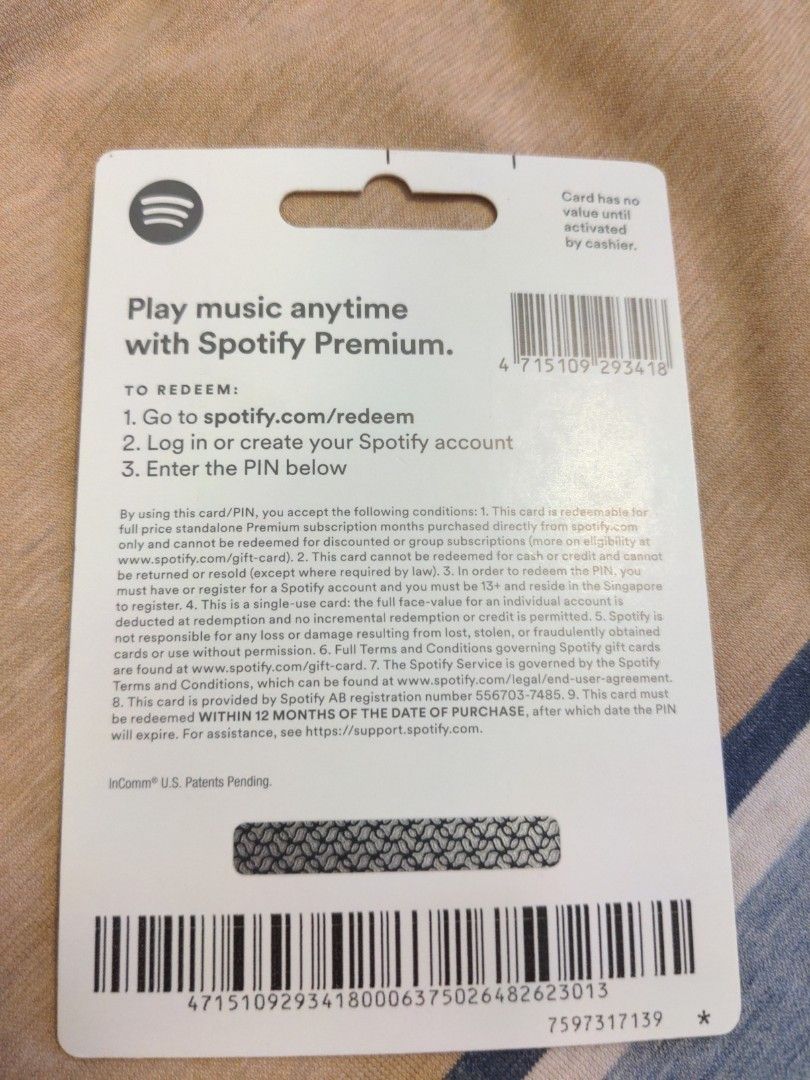 $29.70 Spotify Premium Gift Card, Video Gaming, Gaming Accessories ...