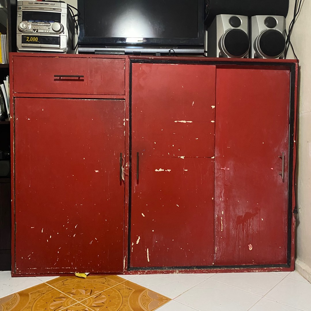 2 Big Red Storage Cabinets/Closets Wardrobes on Carousell