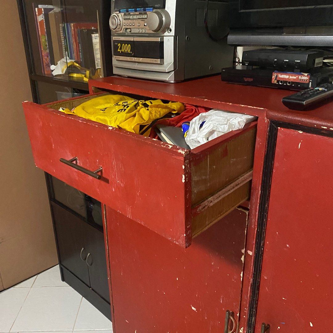 2 Big Red Storage Cabinets/Closets Wardrobes on Carousell