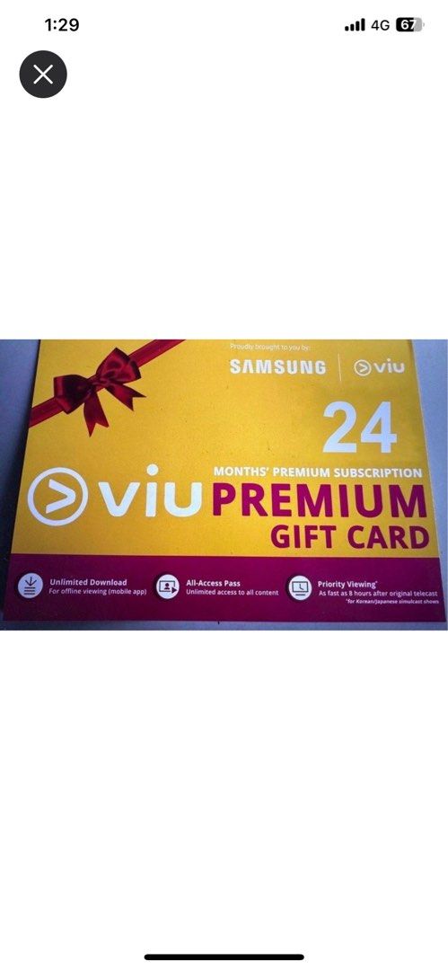 2 years VIU subscription, Tickets & Vouchers, Vouchers on Carousell