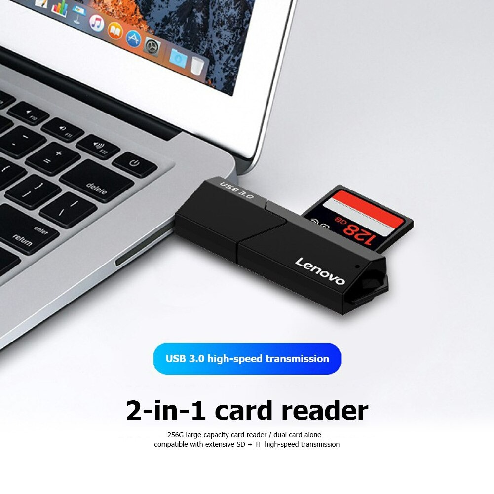 3470) LENOVO USB CARD READER 5GBPS USB 3.0 2 IN 1 SD TF MEMORY CARDS ...