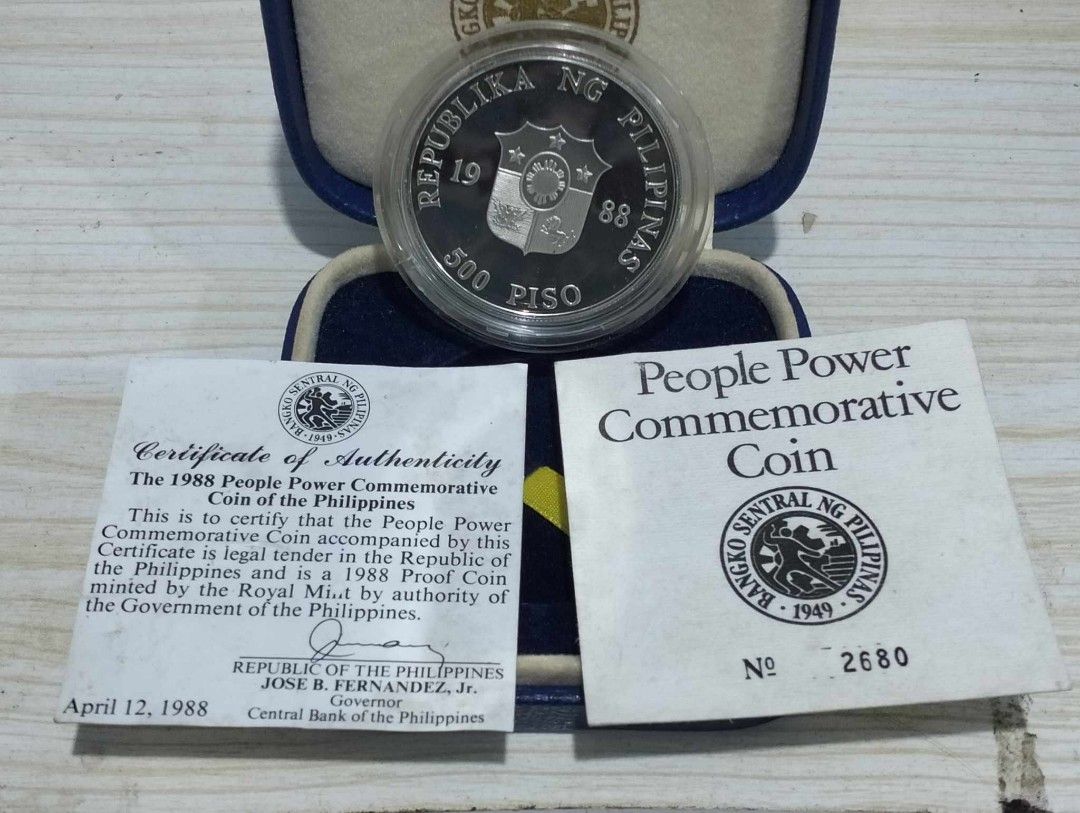 500p people power silver coin, Hobbies & Toys, Memorabilia ...