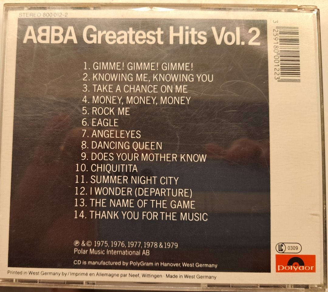 ABBA Greatest Hits Vol. 2 - 1983 Polydor pressing CD, Hobbies & Toys ...