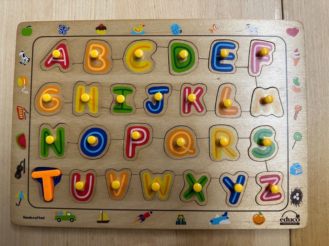 ABC Wooden Alphabet Puzzle, Hobbies & Toys, Toys & Games on Carousell