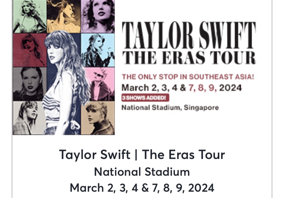 [Access code] Taylor Swift Eras Tour Singapore, Tickets & Vouchers ...