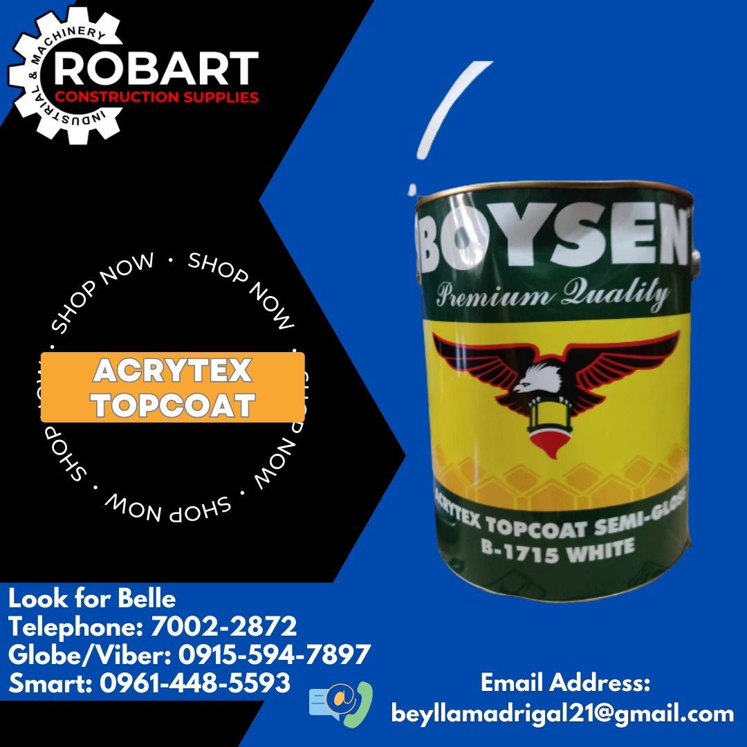 Acrytex Topcoat Semi Gloss, Commercial & Industrial, Construction Tools ...