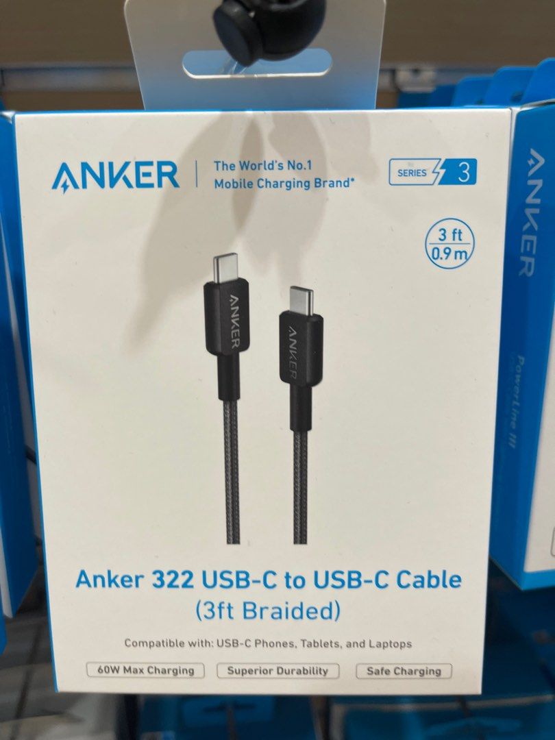 Anker 322 USB-C to USB-C Cable (3ft Braided), Computers & Tech, Parts & Accessories, Cables ...