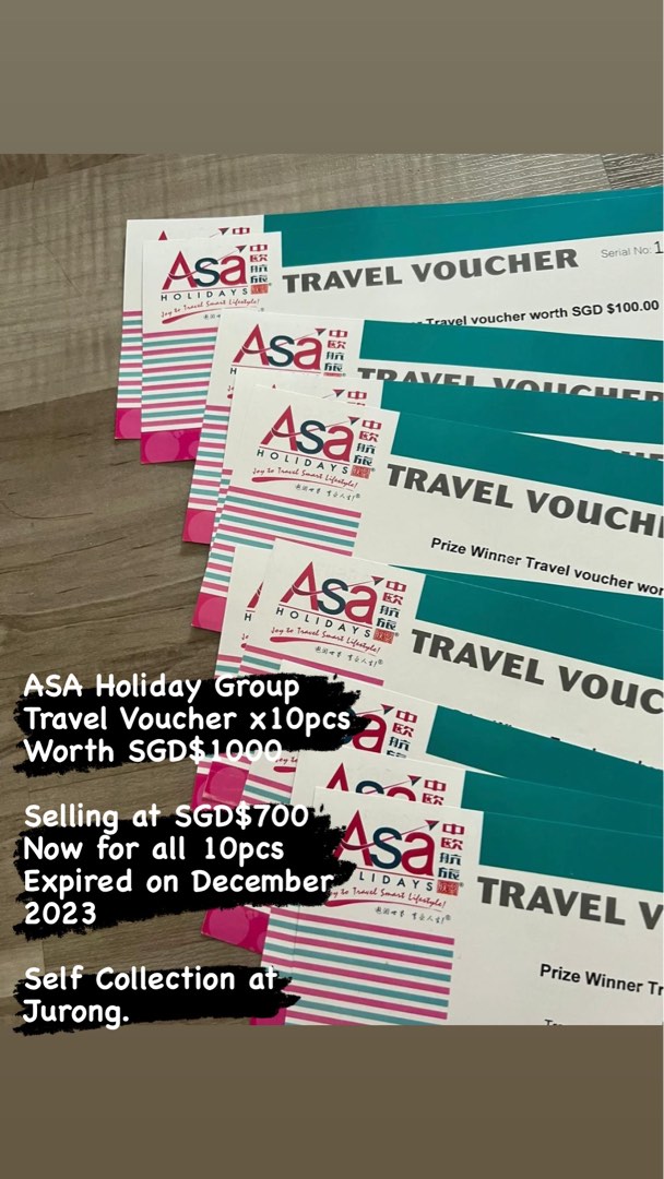 ASA Holiday Group Travel Voucher, Tickets & Vouchers, Vouchers on Carousell