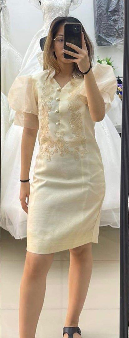 Modern FILIPINIANA Dress Linen BARONG TAGALOG Philippine, 56% OFF