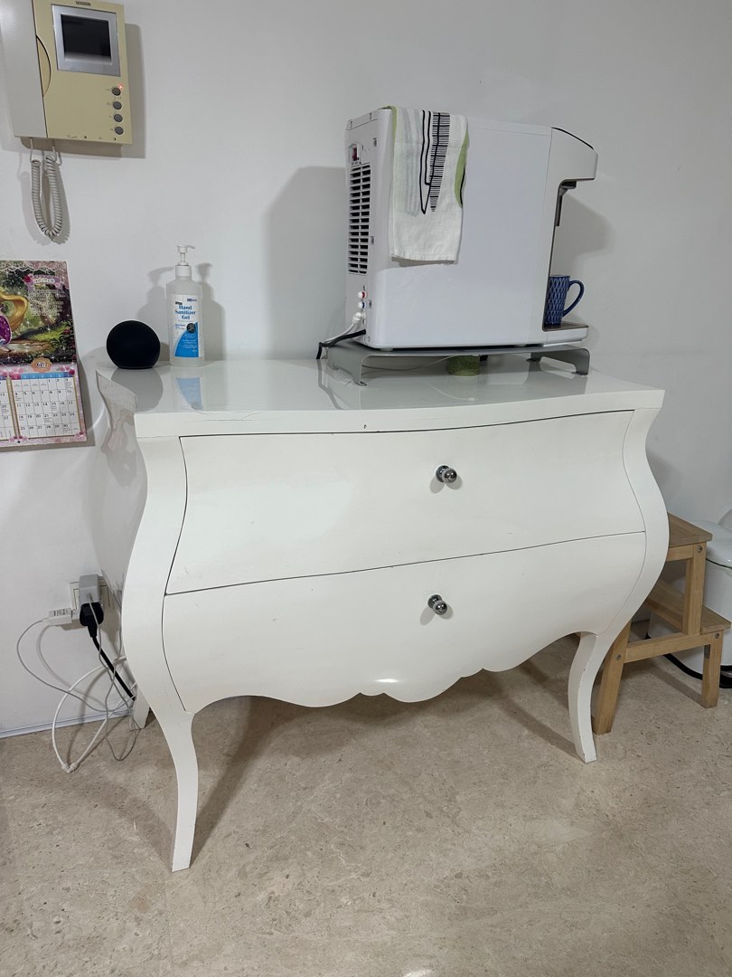 Beautiful white wooden drawer cabinet, Furniture & Home Living ...