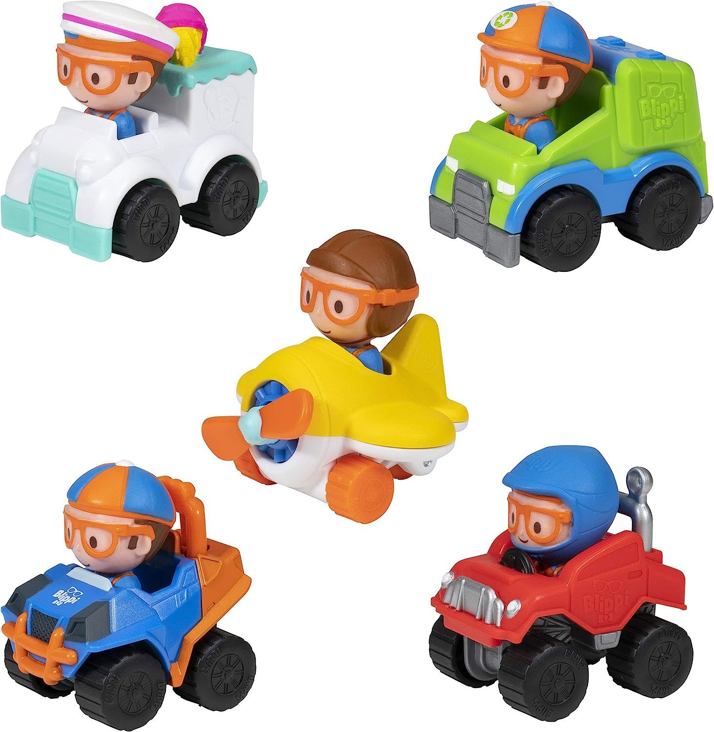 Blippi Mini Mobiles, 5 Pack Mini Vehicles - Features Character Toy ...