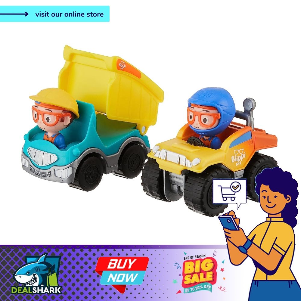 Blippi Mini Vehicle, Including Dump Truck and Monster Truck, Each with ...