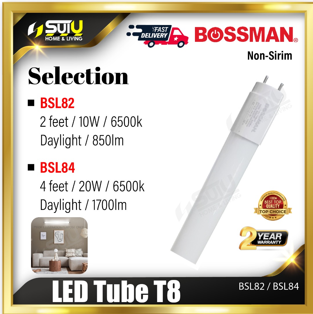 BOSSMAN BSL82 BSL84 LED Tube T8, Furniture & Home Living, Lighting ...