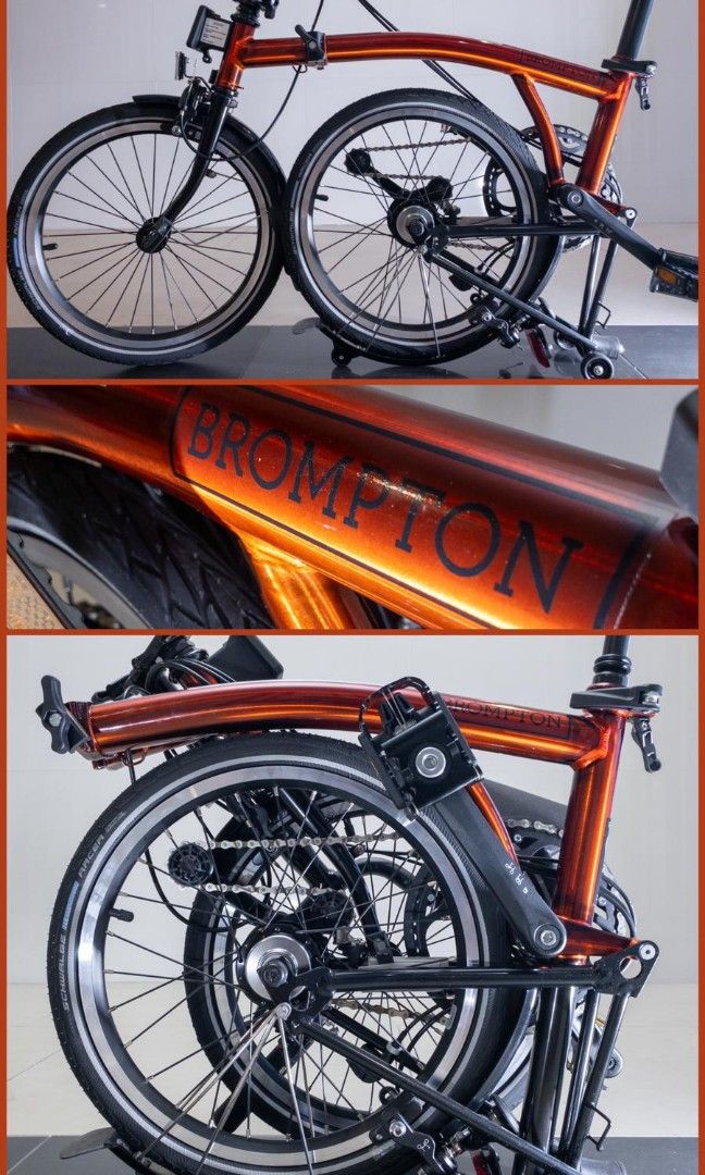 Brompton M6L Flame Lacquer & Black Lacquer Black Edition with BWR 6 ...