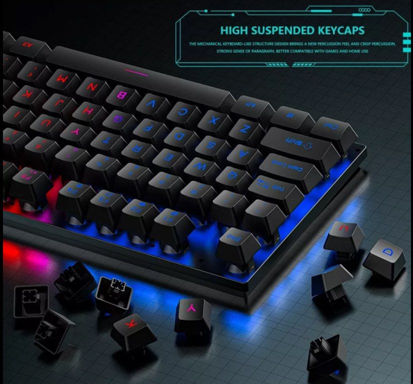 (BUNDLE) Real RGB Mechanical Keyboard Changeable Switch Gaming Keyboard ...