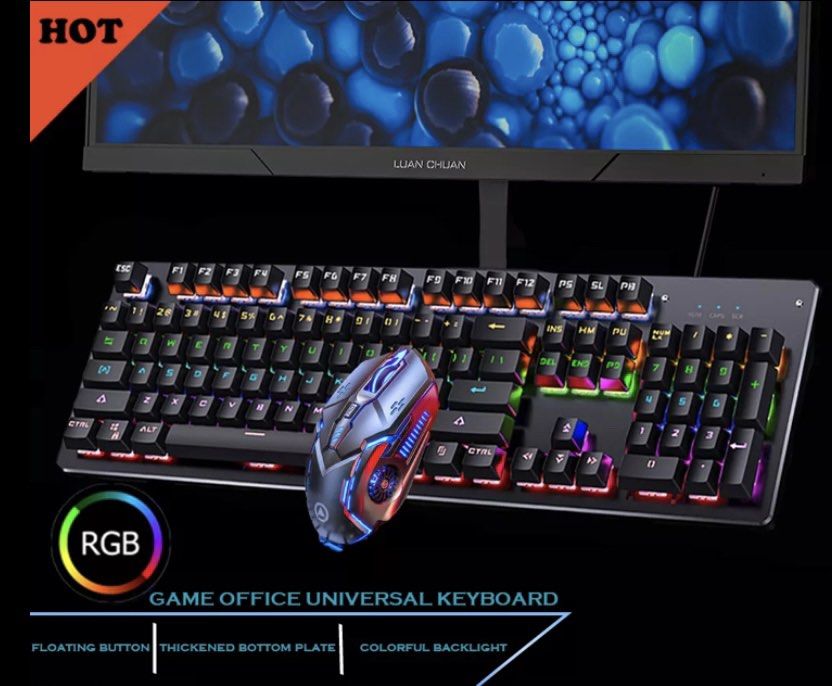 (BUNDLE) Real RGB Mechanical Keyboard Changeable Switch Gaming Keyboard ...