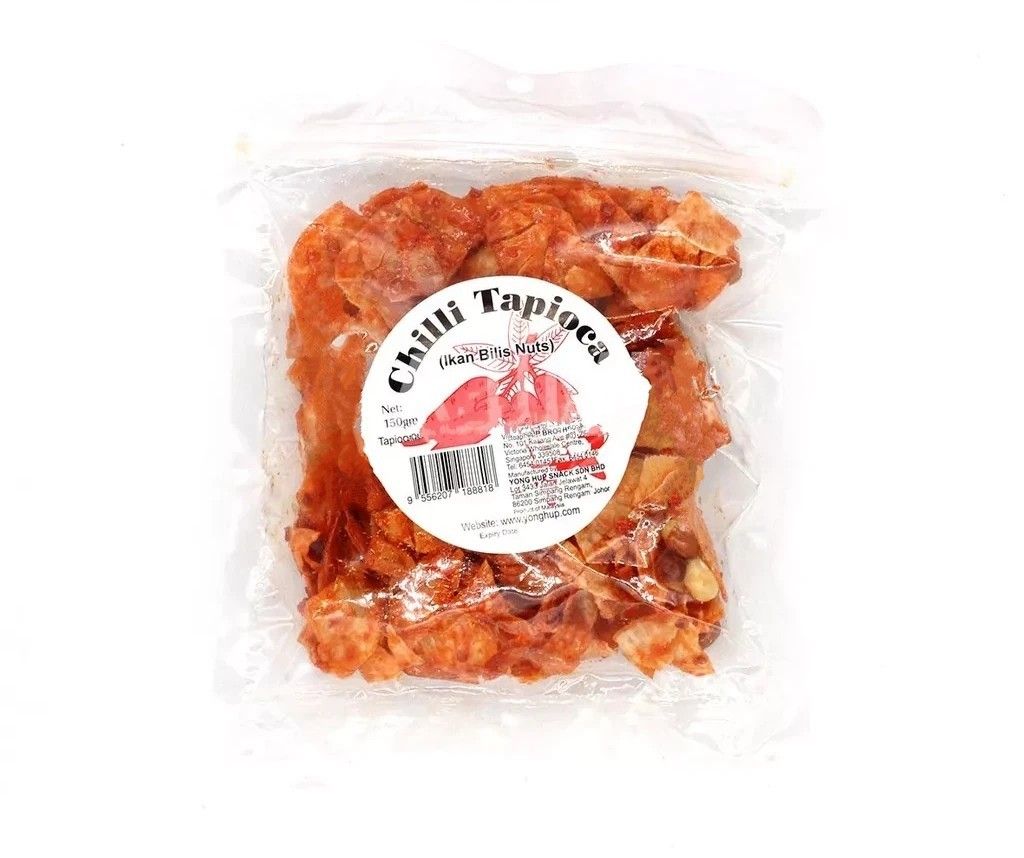 Chilli tapioca chips with ikan bilis nuts mix tapioca chips Malay ...