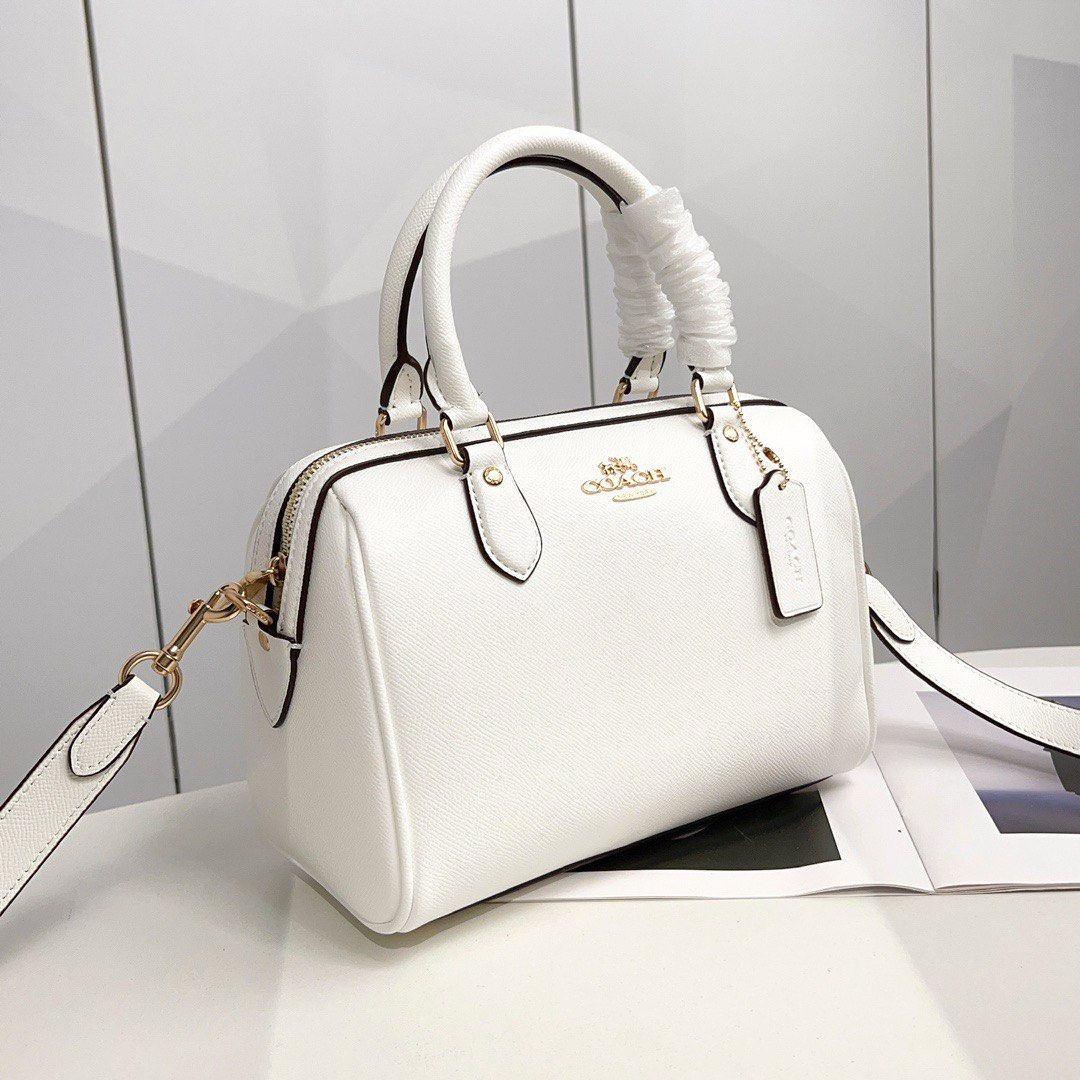 Coach Rowan Bag white Leather with crossbody strap, Women's Fashion ...