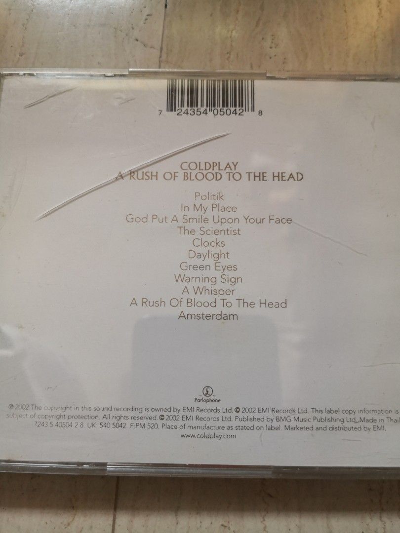 Coldplay A Rush Of Blood To The Head CD Original album, Hobbies & Toys, Music & Media, CDs ...