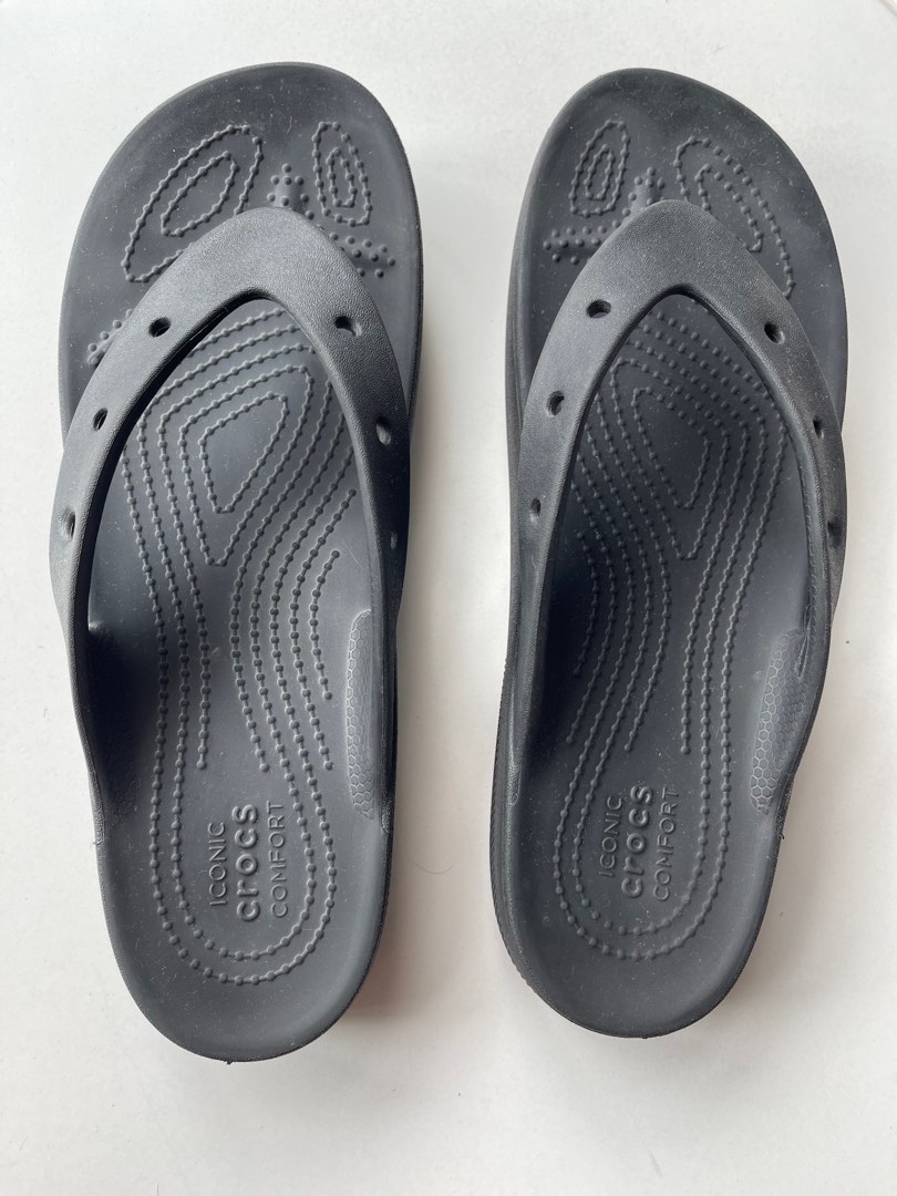 Crocs Black Platform Slides, Women's Fashion, Footwear, Flipflops and ...