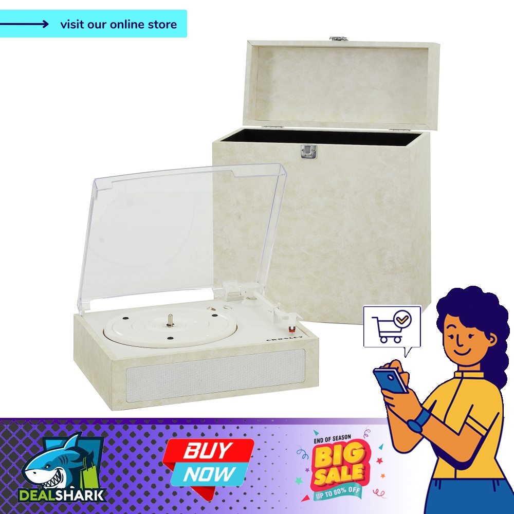 Crosley CR6041A-CR Fusion 3-Speed Bluetooth Turntable and Record Carrying Case Combo, Cream ...