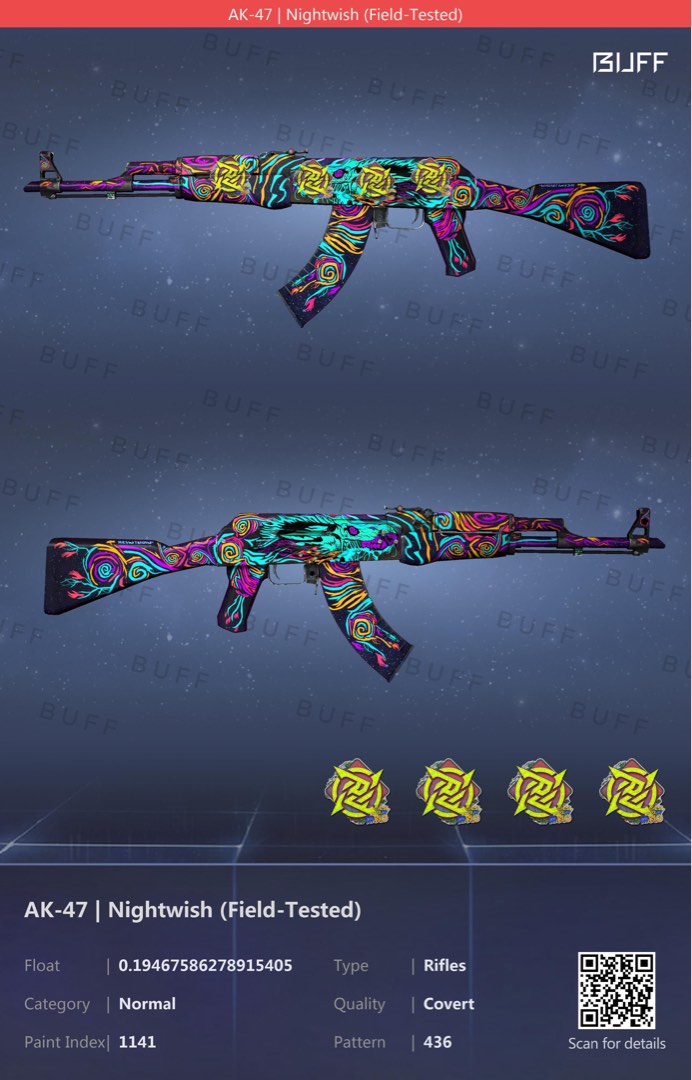 CSGO AK-47 Nightwish FT (0.19), Video Gaming, Gaming Accessories, In-Game Products on Carousell