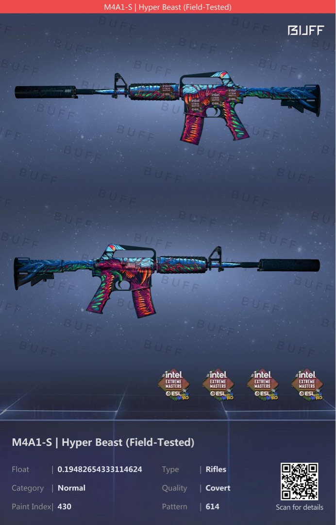 CSGO M4A1-S Hyper Beast FT (0.19), Video Gaming, Gaming Accessories, In-Game Products on Carousell